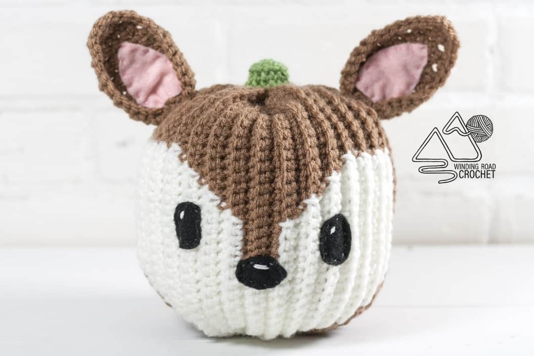 Crochet Deer Pumpkin Free Crochet Pattern - Winding Road Crochet