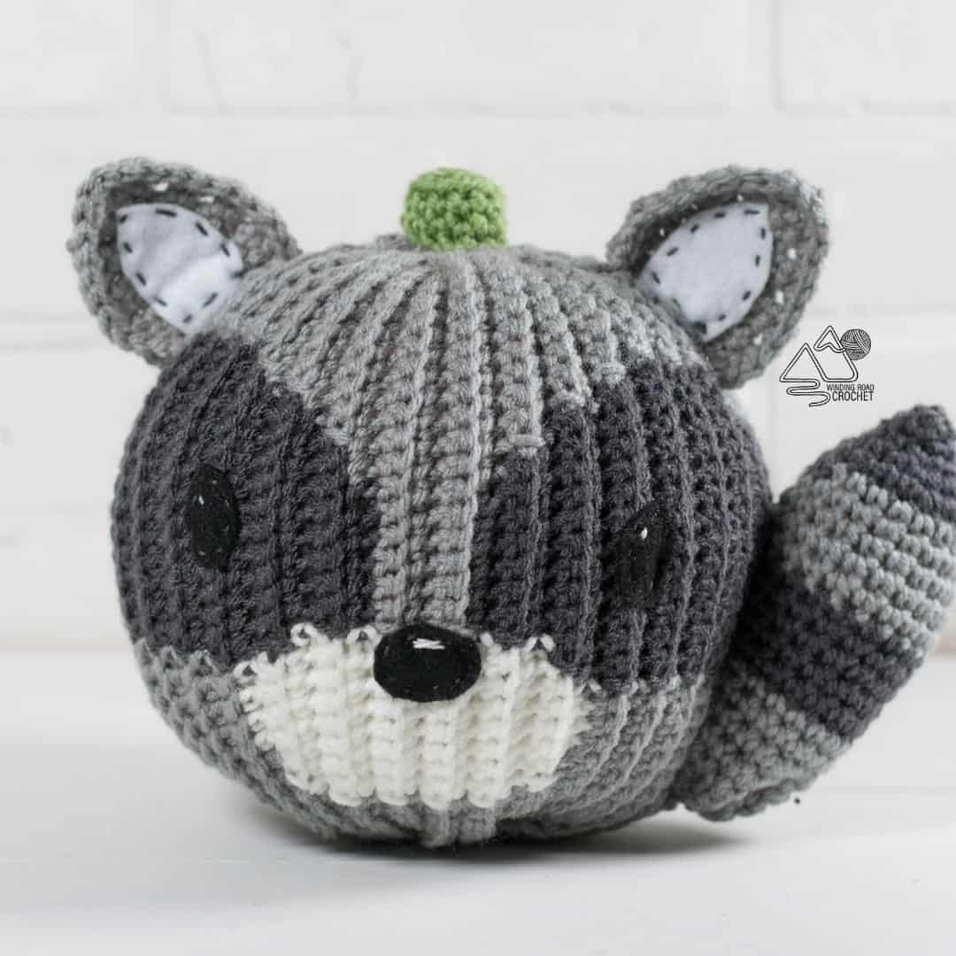 Crochet Raccoon Pumpkin Free Crochet Pattern - Winding Road Crochet
