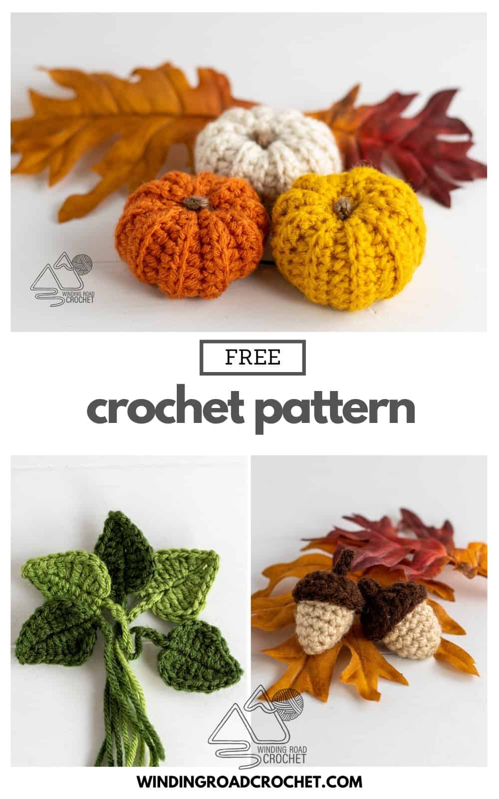 Crochet Fall Decor Tiny Accents Free Pattern with Videos - Winding Road ...
