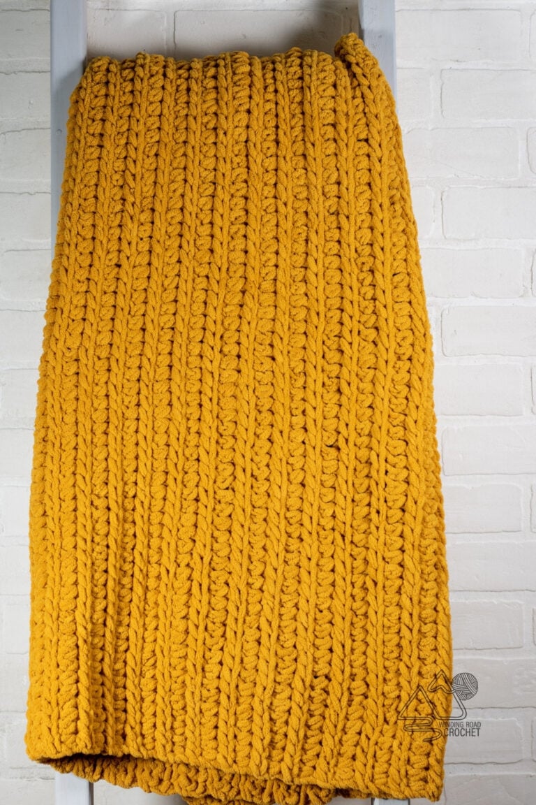 Crochet Throw Blanket Free Pattern with Video Tutorial - Winding Road ...