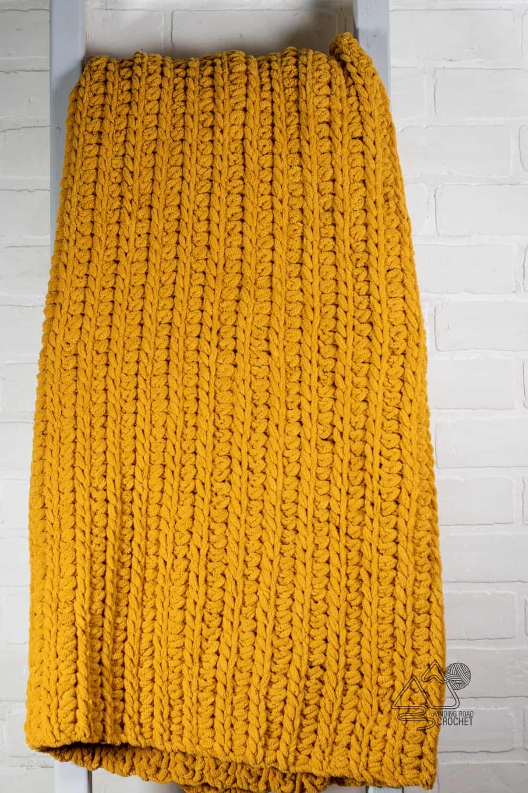 Crochet Throw Blanket Free Pattern with Video Tutorial - Winding Road ...