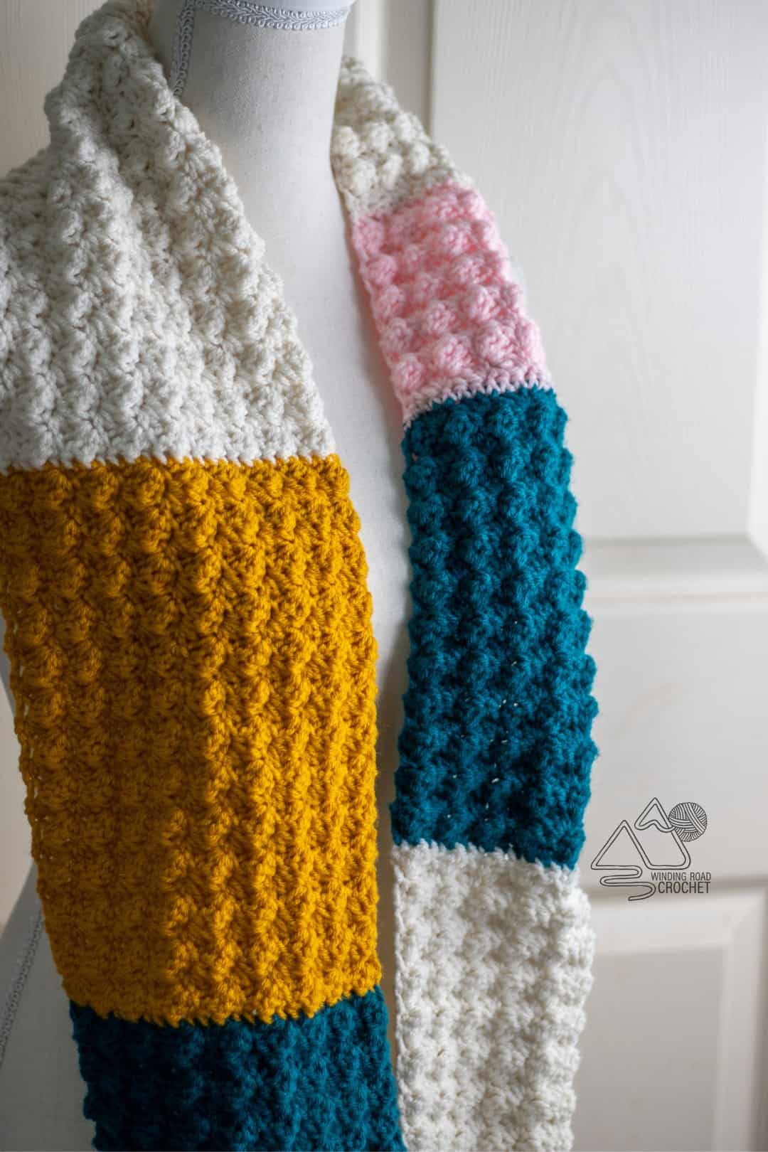 Crochet Leftover Yarn Scarf Free Pattern and Video Tutorial - Winding ...