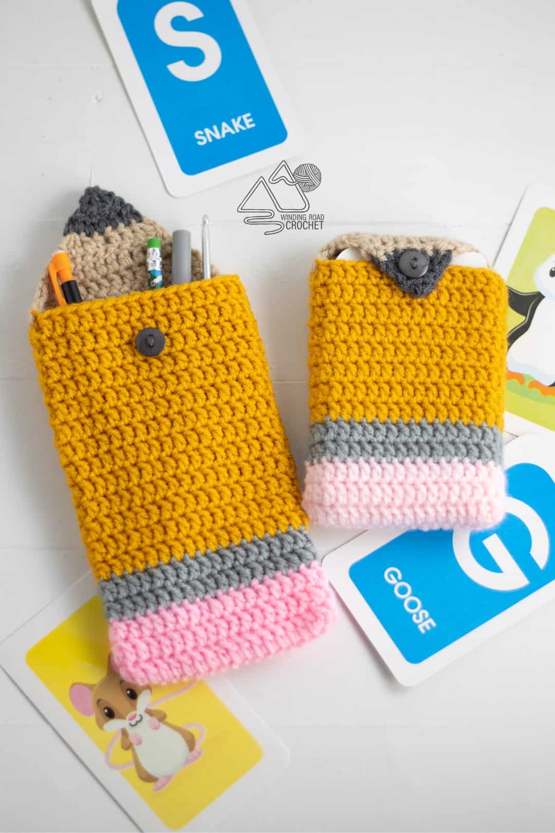 Crochet Pencil Pouch Free Pattern and Video Tutorial - Winding Road Crochet