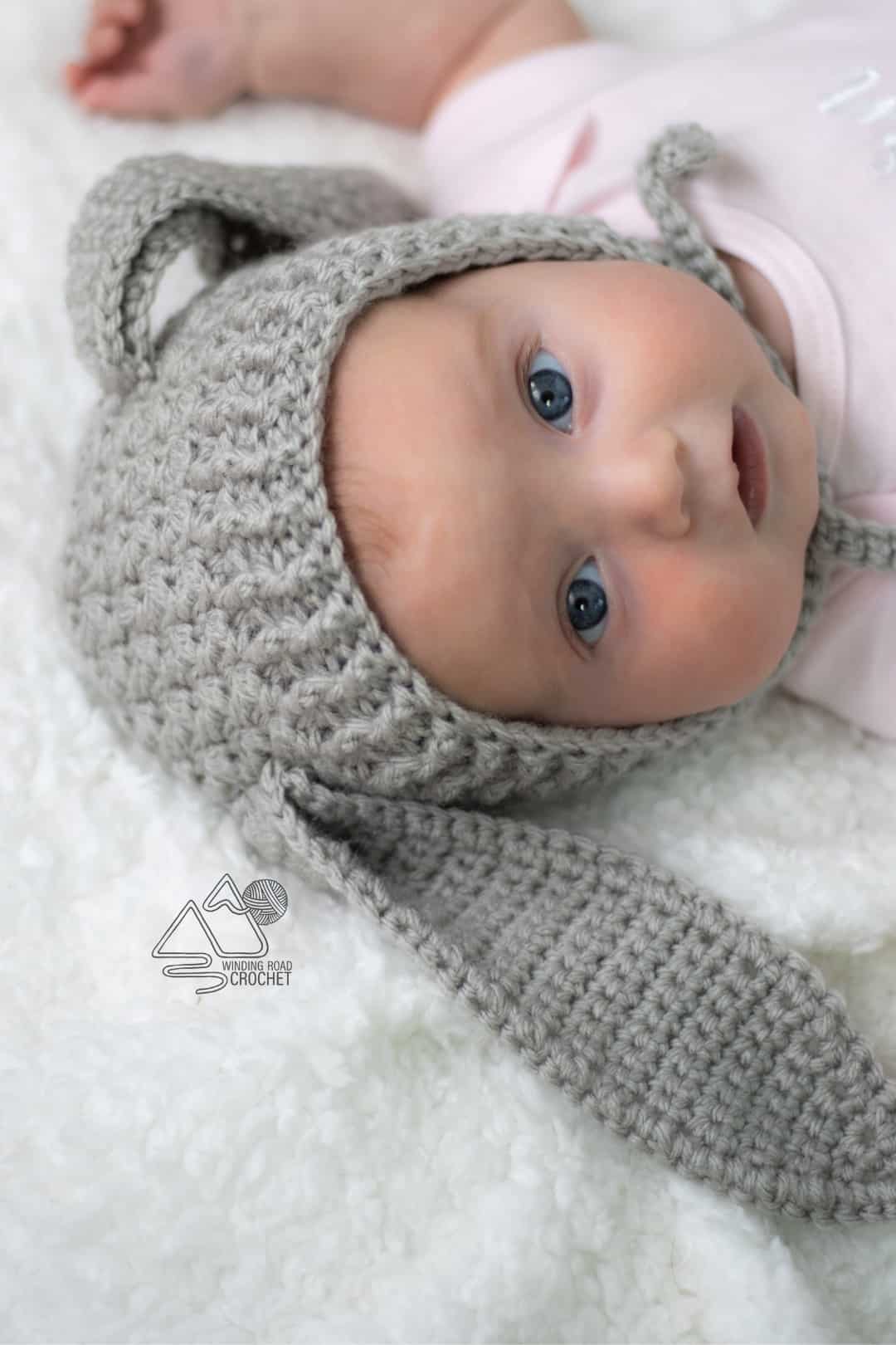 Crochet Bunny Bonnet Free Pattern with Video Tutorial - Winding Road Crochet