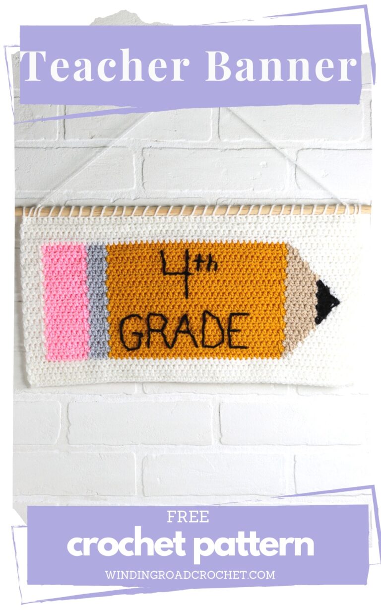 Crochet Pencil Banner Free Crochet Pattern - Winding Road Crochet