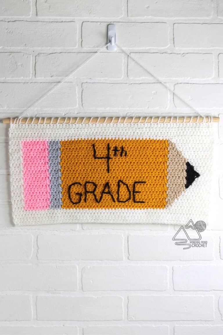 Crochet Pencil Banner Free Crochet Pattern - Winding Road Crochet