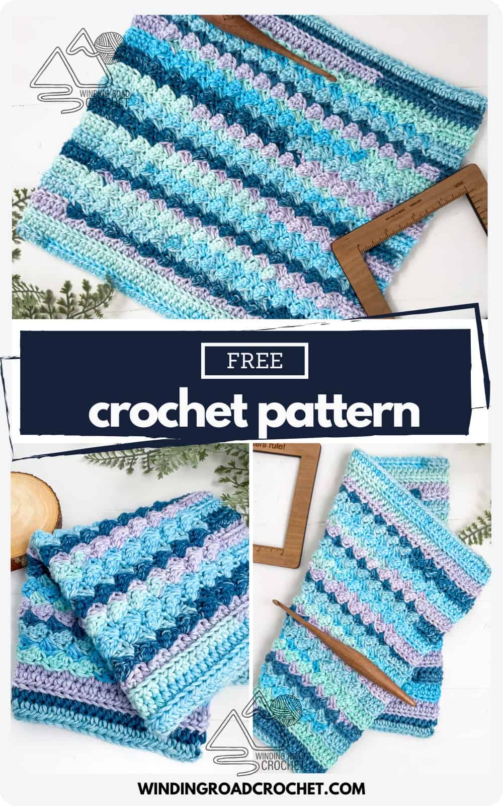 Easy Textured Crochet Washcloth Free Pattern and Video Tutorial - Winding Road Crochet