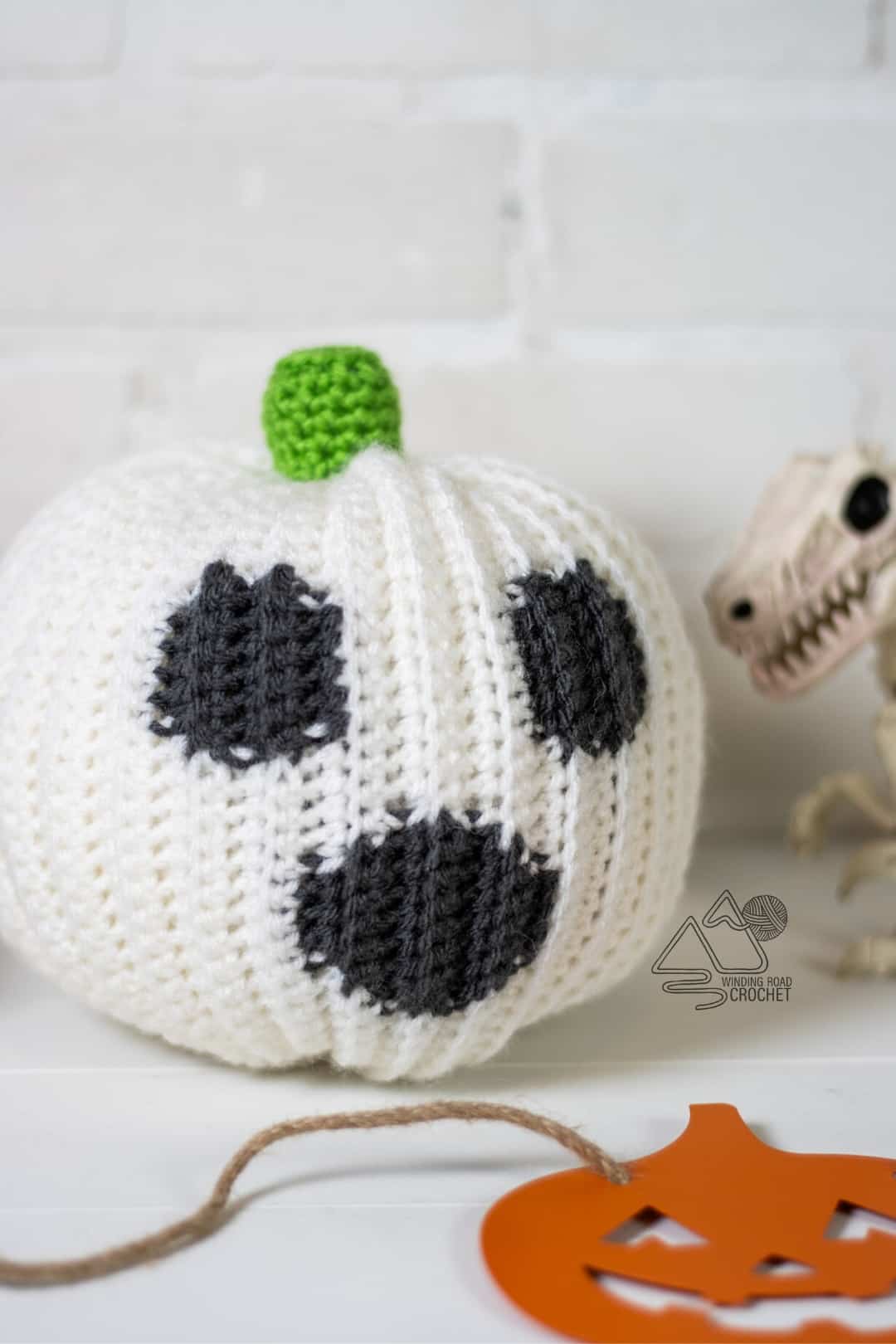 Crochet Ghost Pumpkin Free Crochet Pattern - Winding Road Crochet