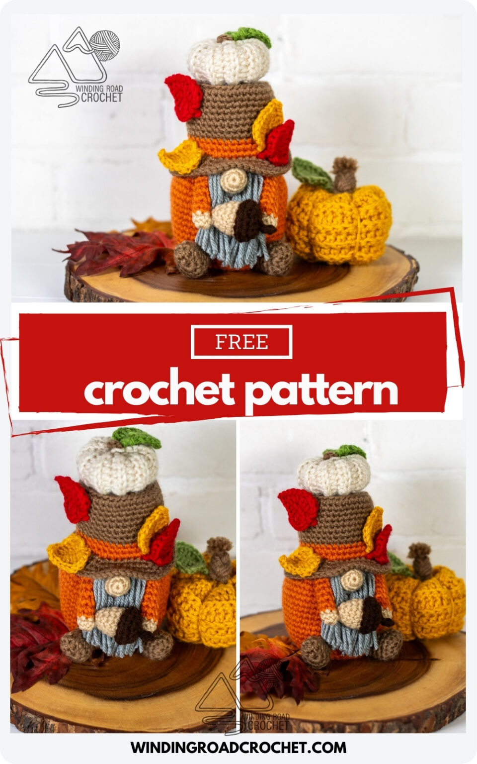 Crochet Autumn Gnome Free Crochet Pattern - Winding Road Crochet
