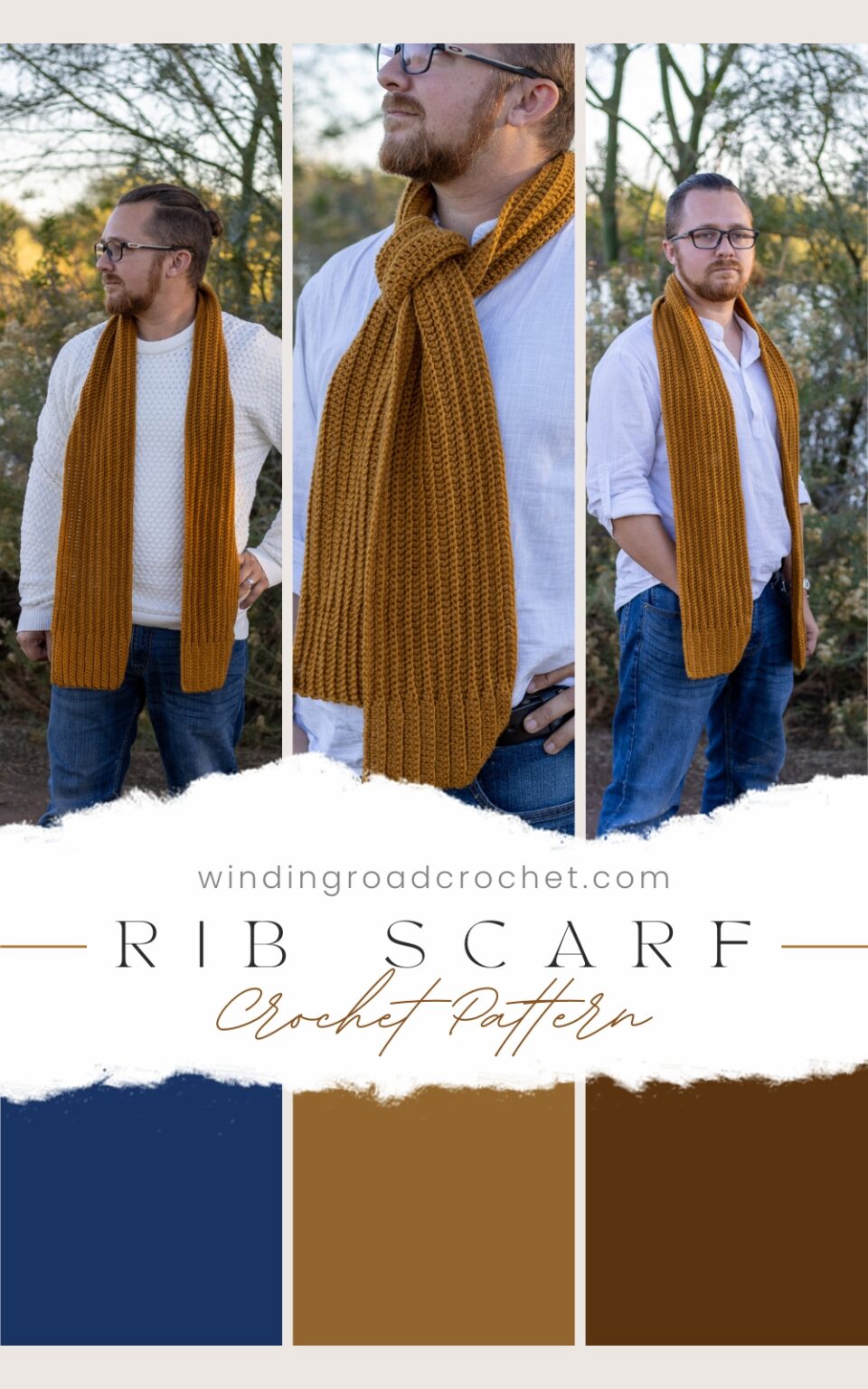 Dapper Rib Crochet Scarf Free Crochet Pattern and Video - Winding Road ...