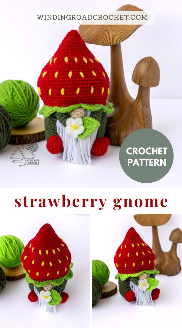 Crochet Strawberry Gnome Free Crochet Pattern - Winding Road Crochet