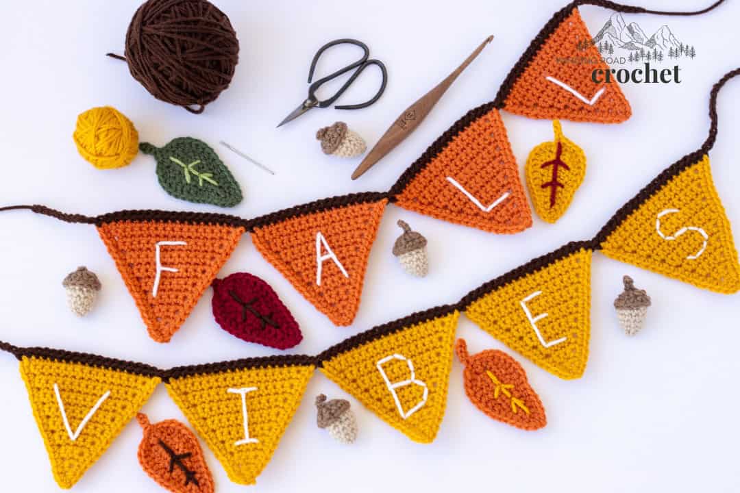 Stunning Fall Decor: Crochet Garland Pattern + Video - Winding Road Crochet