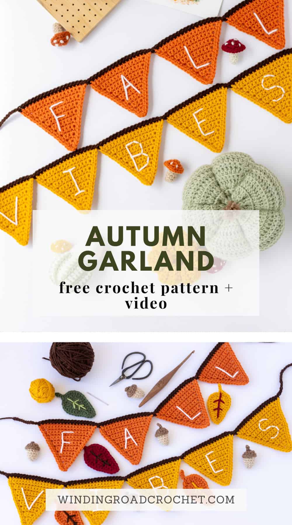 Stunning Fall Decor: Crochet Garland Pattern + Video - Winding Road Crochet