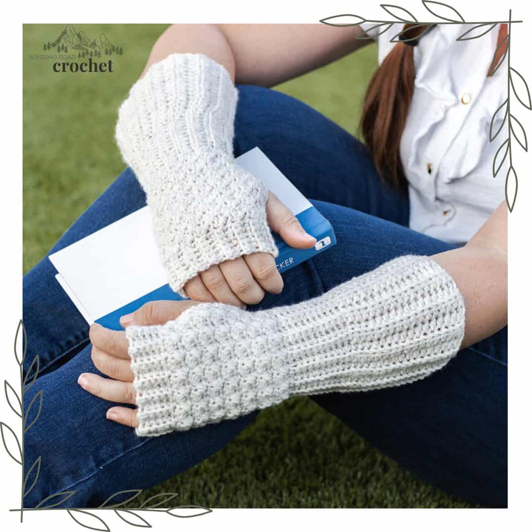 How to Crochet Elbow-Length Crochet Wrist Warmers - Winding Road Crochet