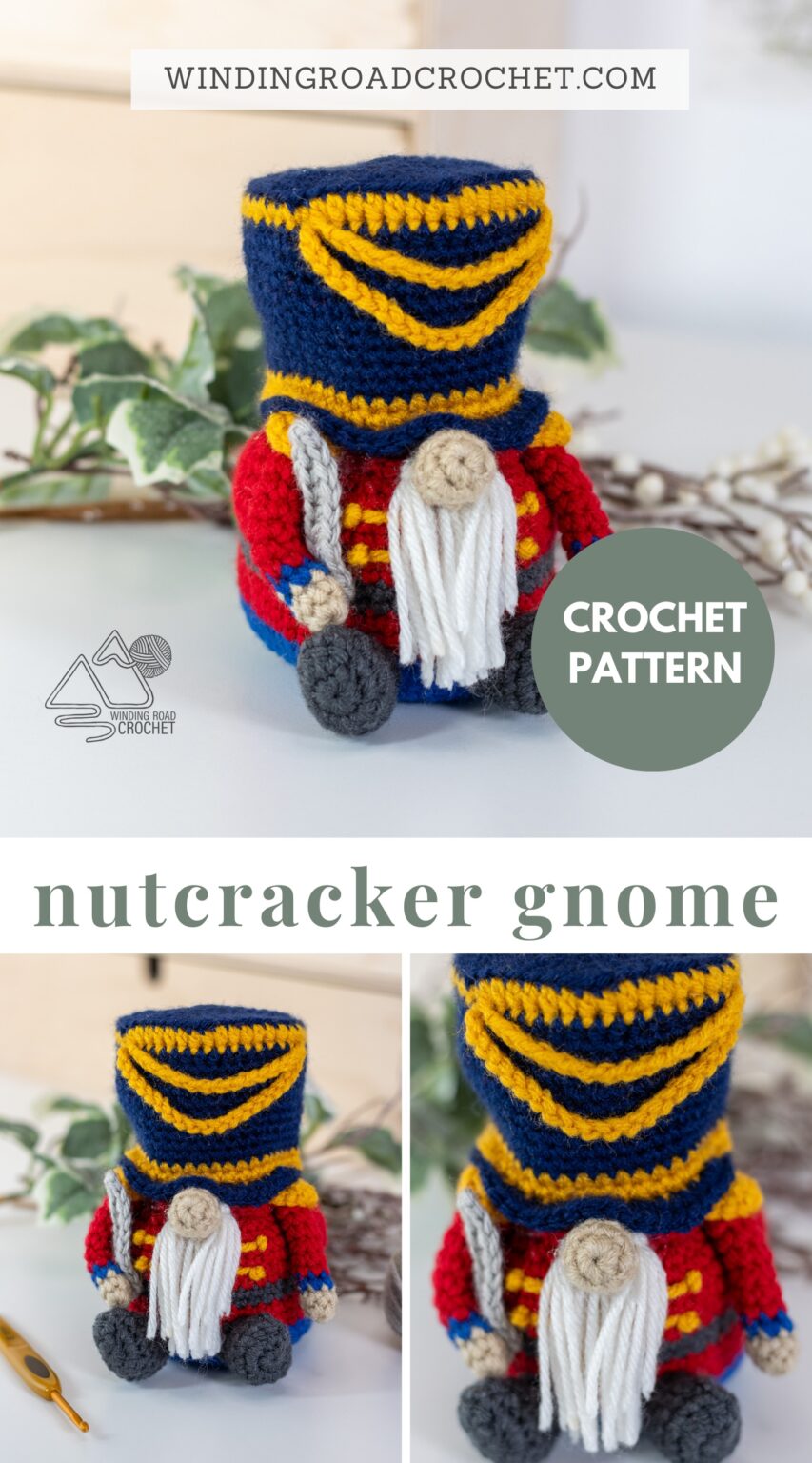 Crochet Nutcracker Gnome Free Christmas Pattern - Winding Road Crochet