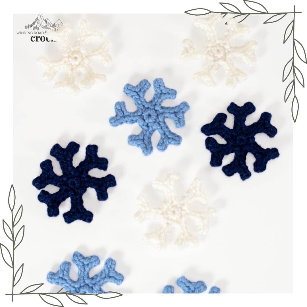 Crochet Winter Motifs Pattern Snowflake, Holly, Pointsetta - Winding ...